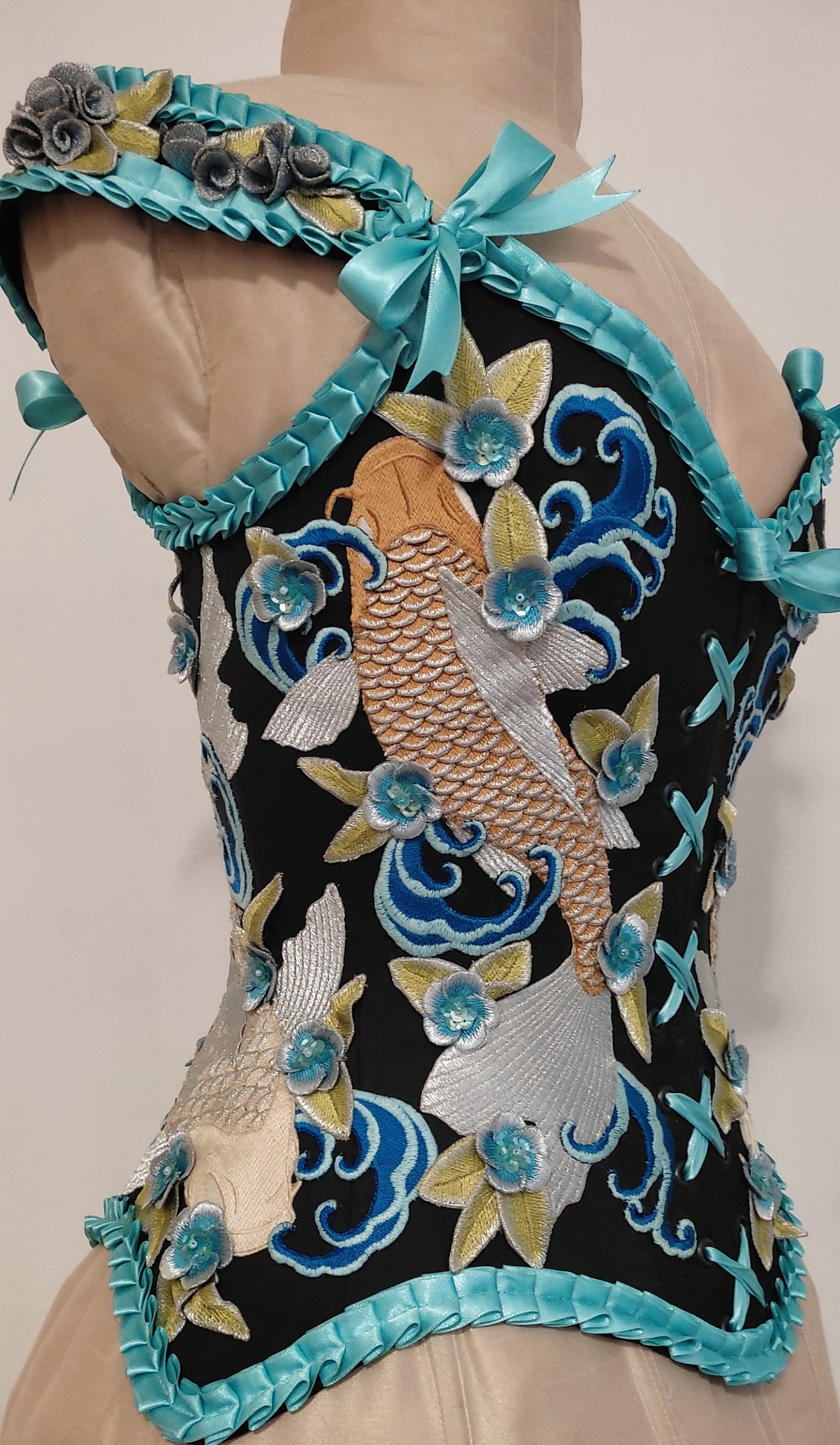 Black Koi Fish Corset - Etsy