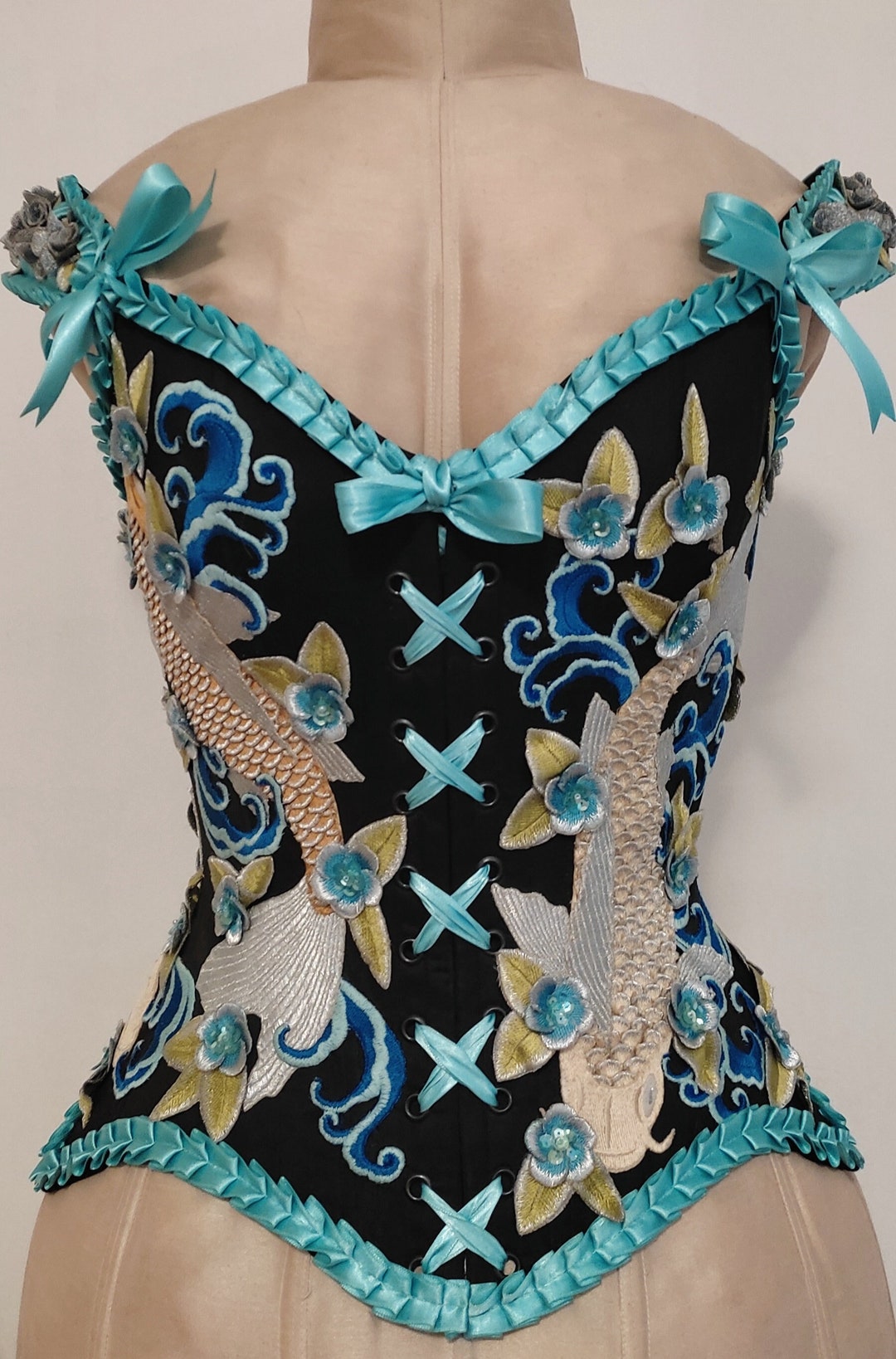 Black Koi Fish Corset - Etsy