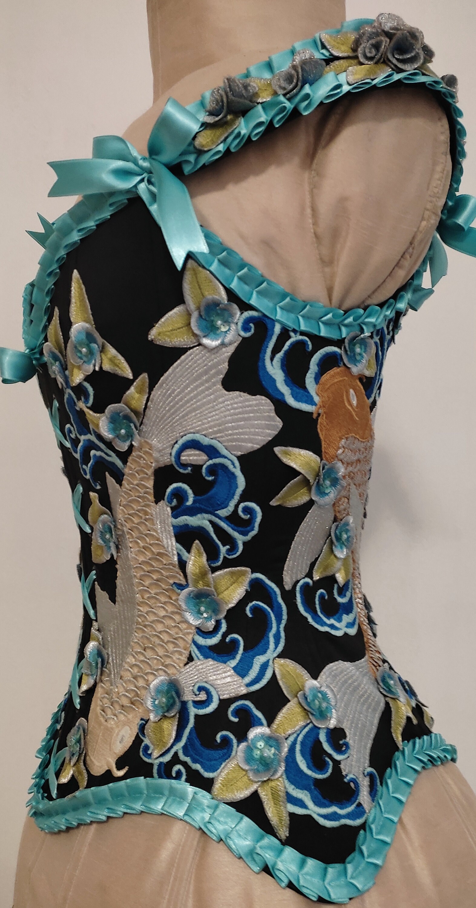 Black Koi Fish Corset - Etsy