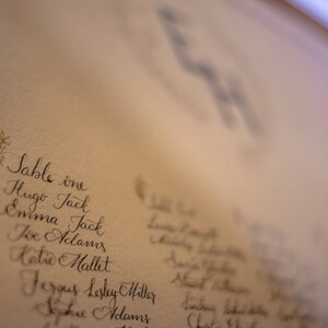 Calligraphy Table Plan on Cotton Paper - Etsy