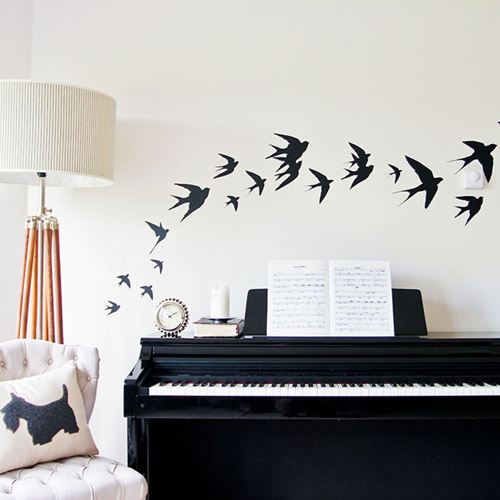 Flying birds Vinyl Wall Stickers Swallows | Etsy