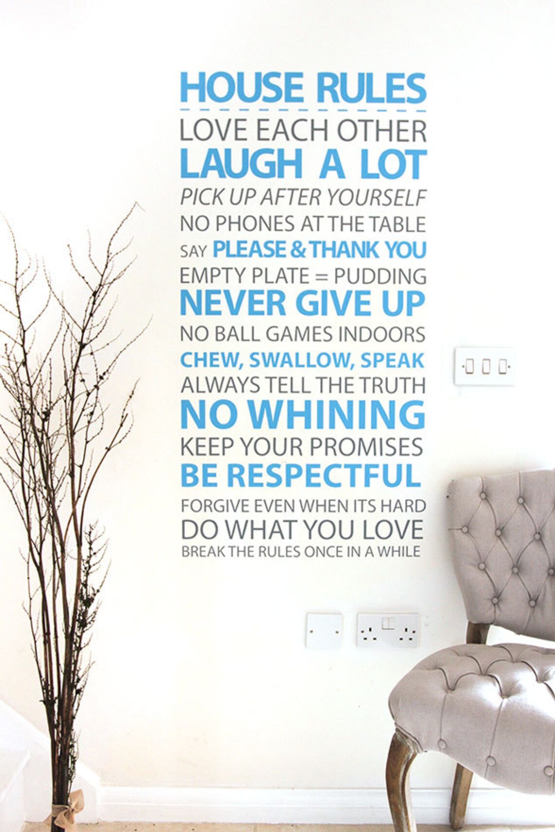 HOUSE RULES Decor Decal for the Perfect Family and Home 75cm - Etsy