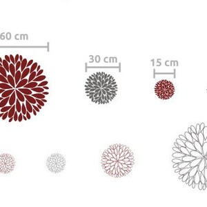 6 ABSTRACT FLOWERS Vinyl Wall Sticker - Etsy