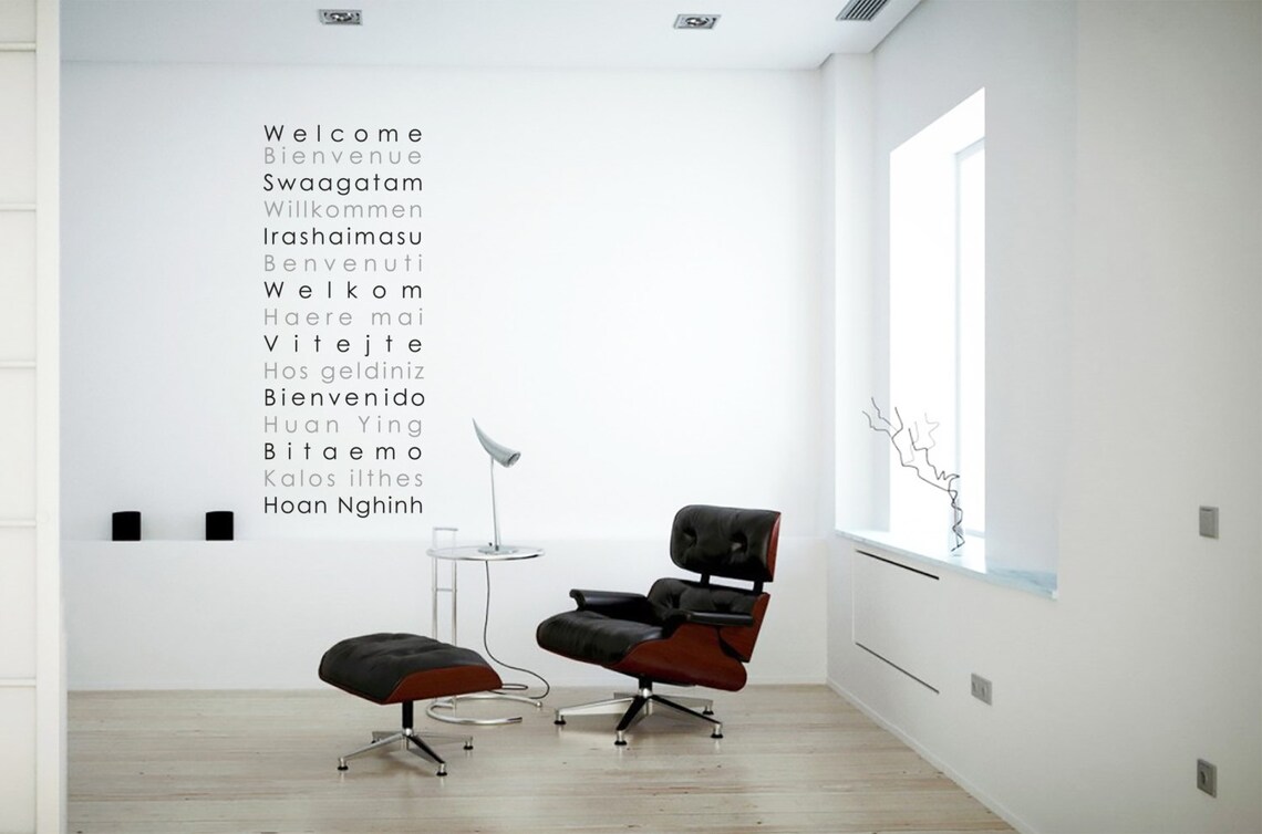 International Welcome Vinyl Wall Decal: 15 Languages (60 X 145 Cm) - Etsy
