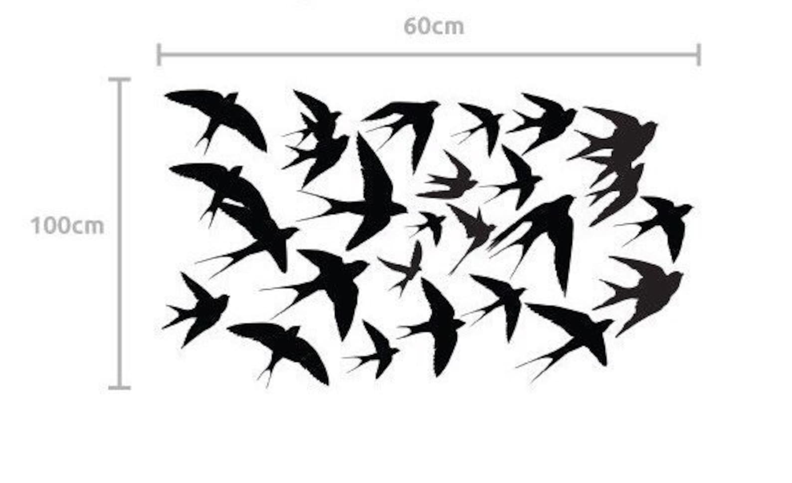 FLYING BIRDS VINYL Wall Stickers Homemade Swallows - Etsy Canada