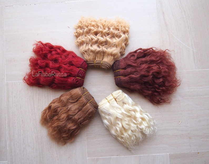 Curly Weft Mohair 1 Meter Curly Doll Hair Goat Hair Wefted - Etsy