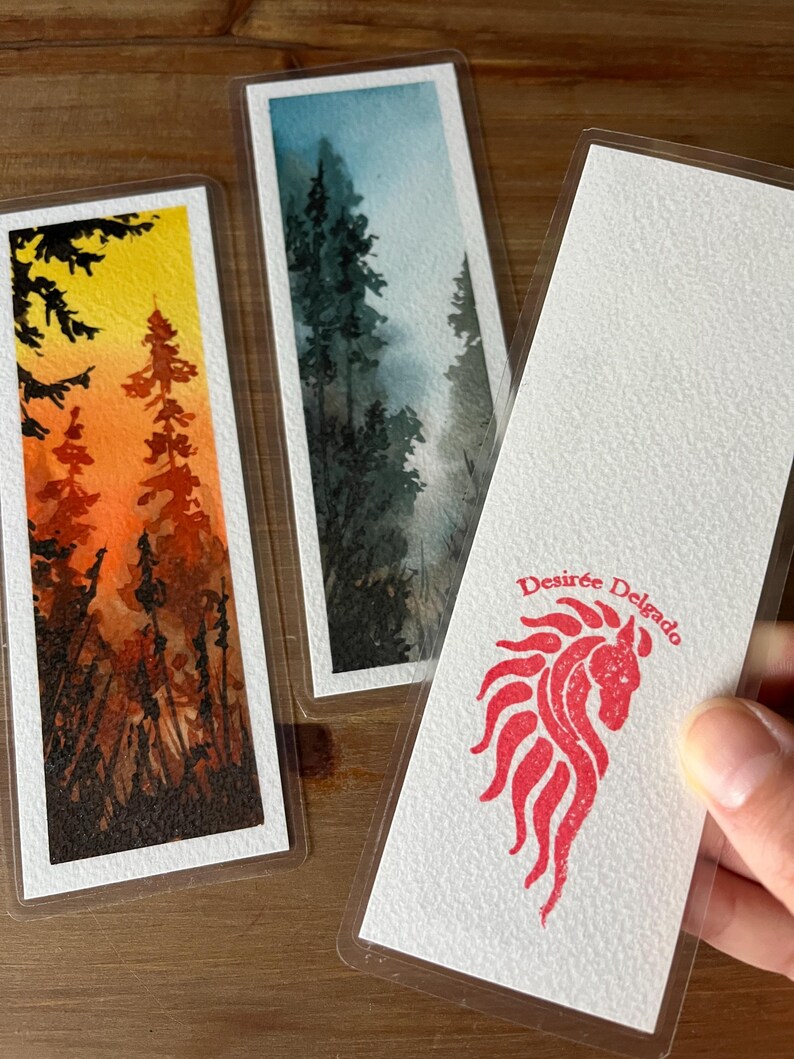 THE FOREST PACK Handmade Watercolor Bookmarks, Artisanal Process ...