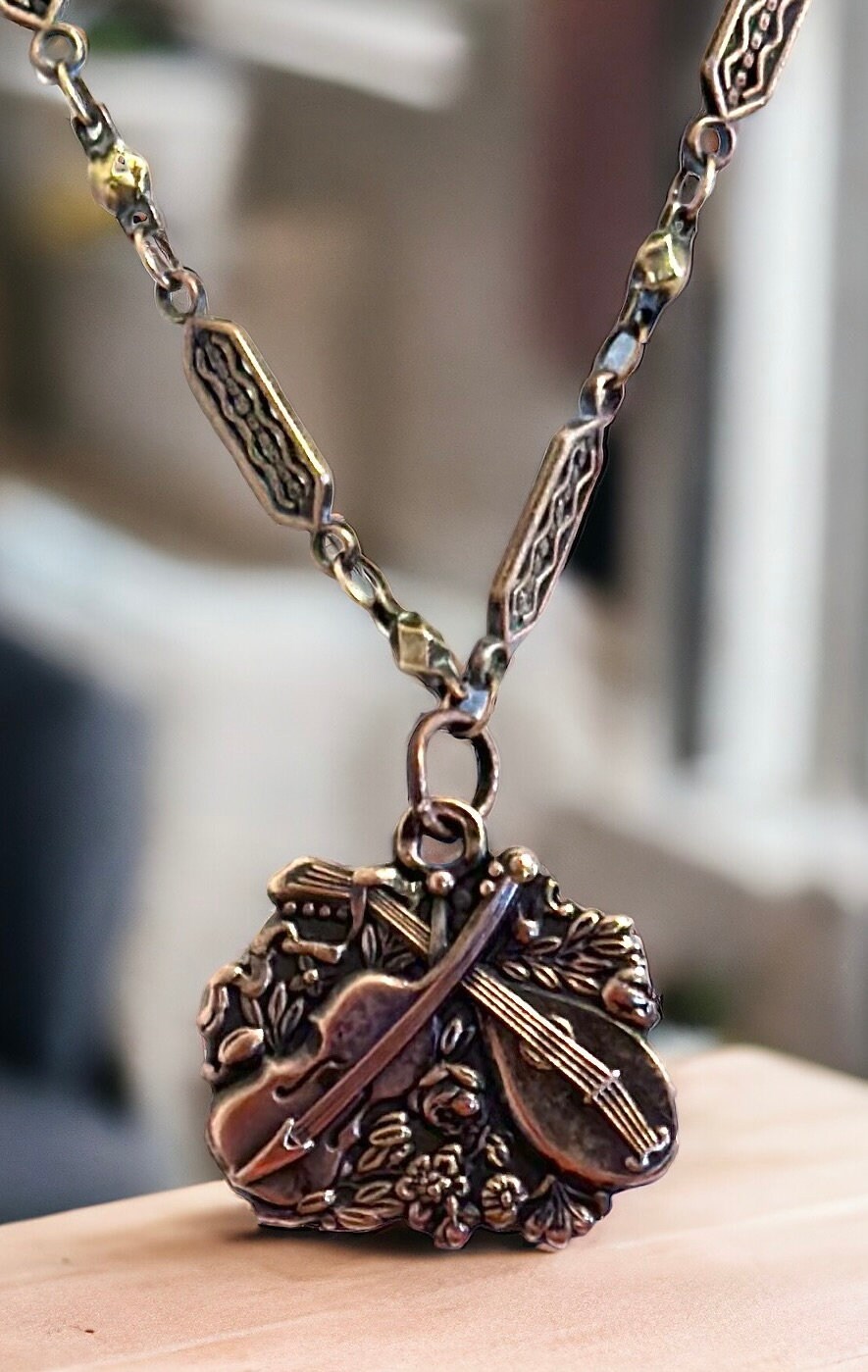 Rare Kabela Antiqued Copper Musical Charm Pendant With Vintage ...