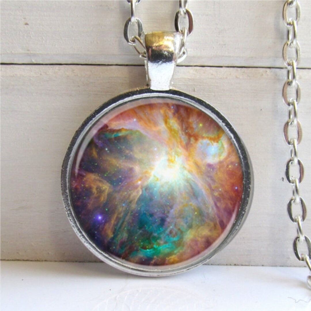 Galaxy Necklace, Space Nebula Pendant, Space Necklace, Glass Art ...