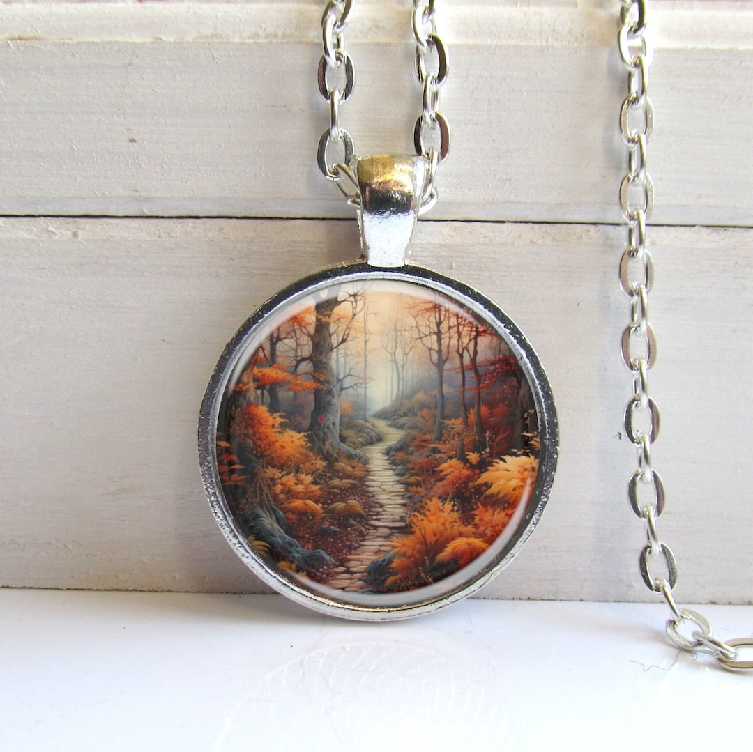 Autumn Necklace, Fall Forest Pendant, Nature Jewelry - Etsy