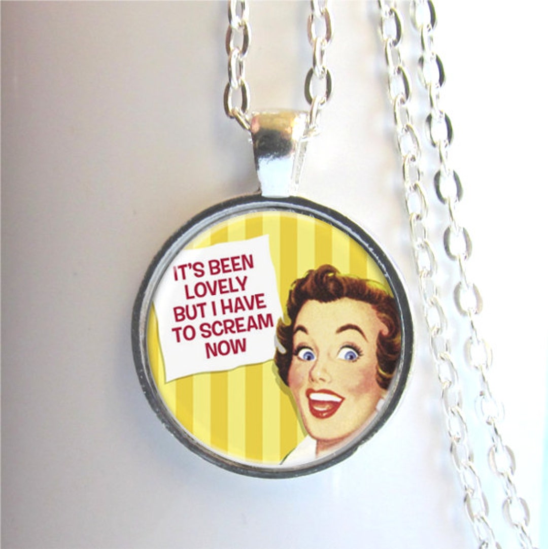 Funny Retro Pendant, Retro Kitch, Retro Jewelry, Scream Now - Etsy