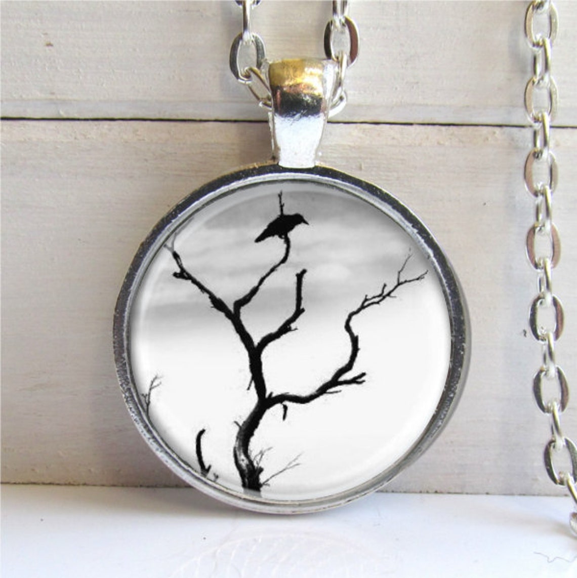 Crow Pendant Bird Jewelry Bird Lovers Gift Gothic Jewelry - Etsy