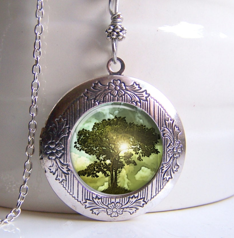 Locket, Tree of Life, Photo Locket, Tree Pendant, Antique Silver Art ...