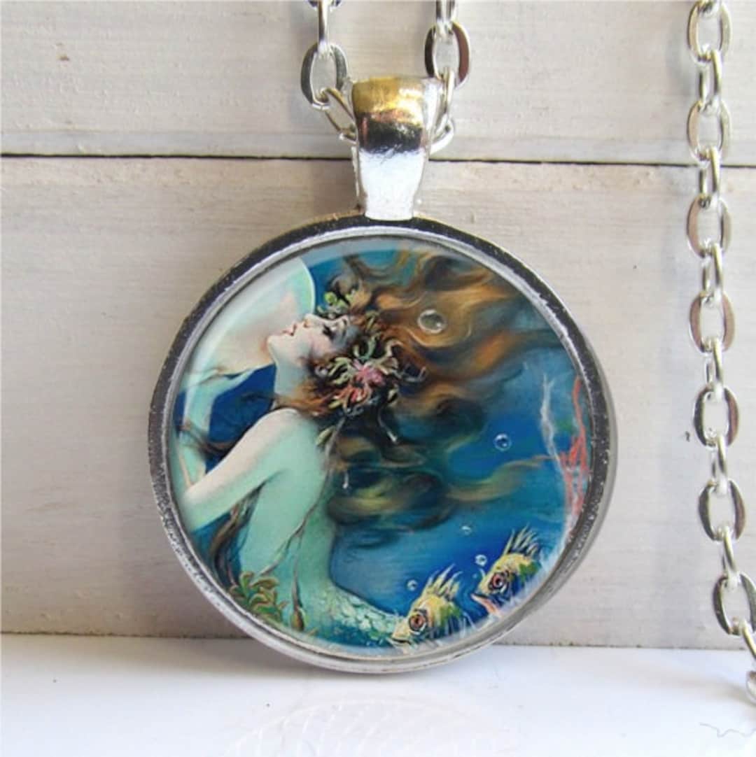 Mermaid Pendant, Mermaid Necklace, Art Pendant, Mermaid Jewelry ...