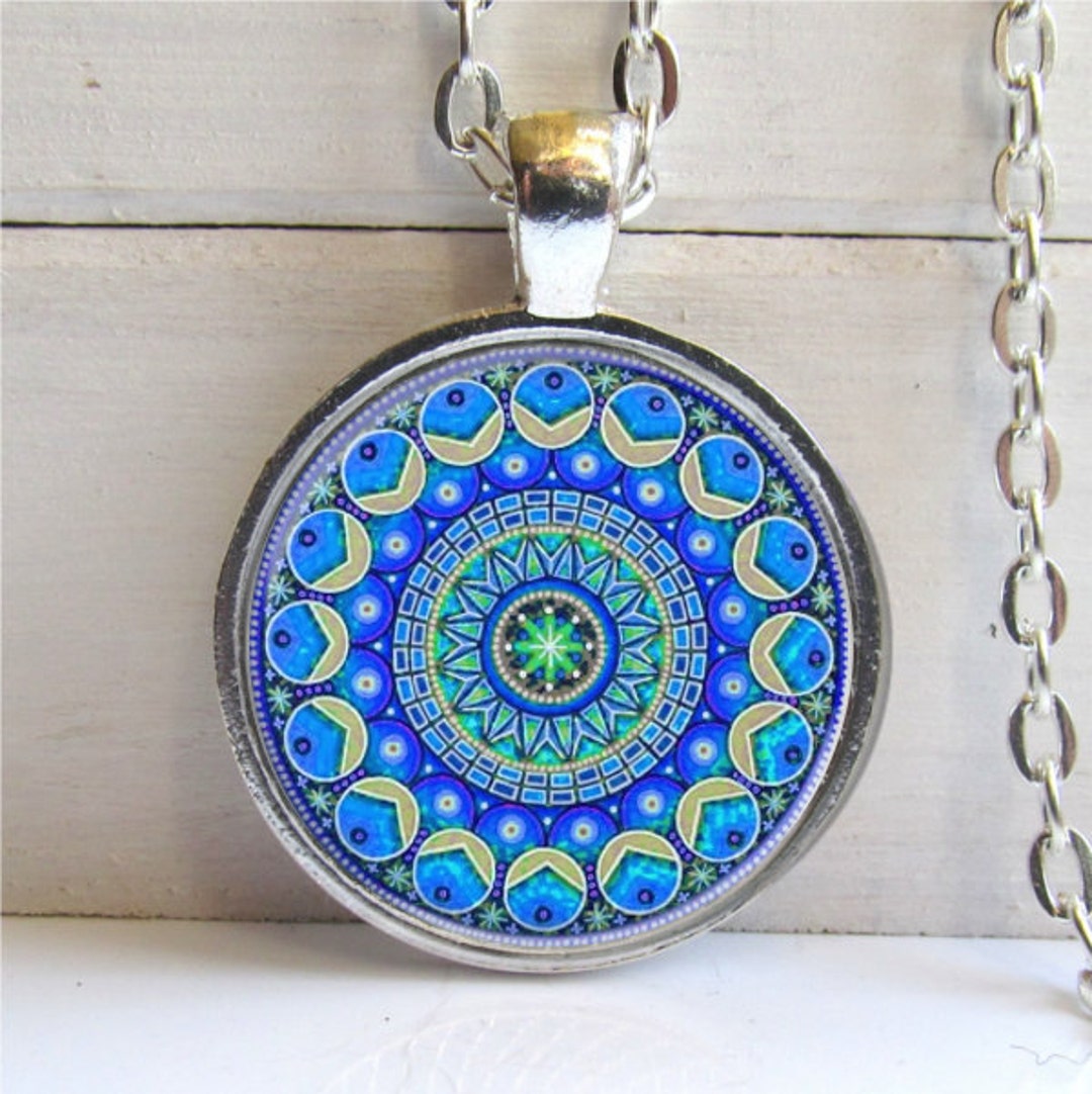 Mandala Pendant - Original Mandala Art Pendant Necklace - Etsy
