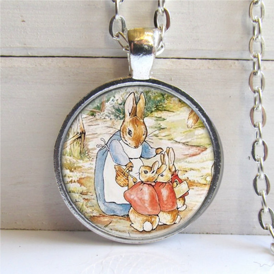 Peter Rabbit Pendant Bunny Family Pendant Bunny Necklace | Etsy