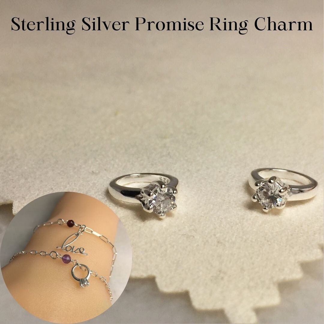Sterling Silver Promise Ring Charm Connector 8mm-permanent Jewelry ...