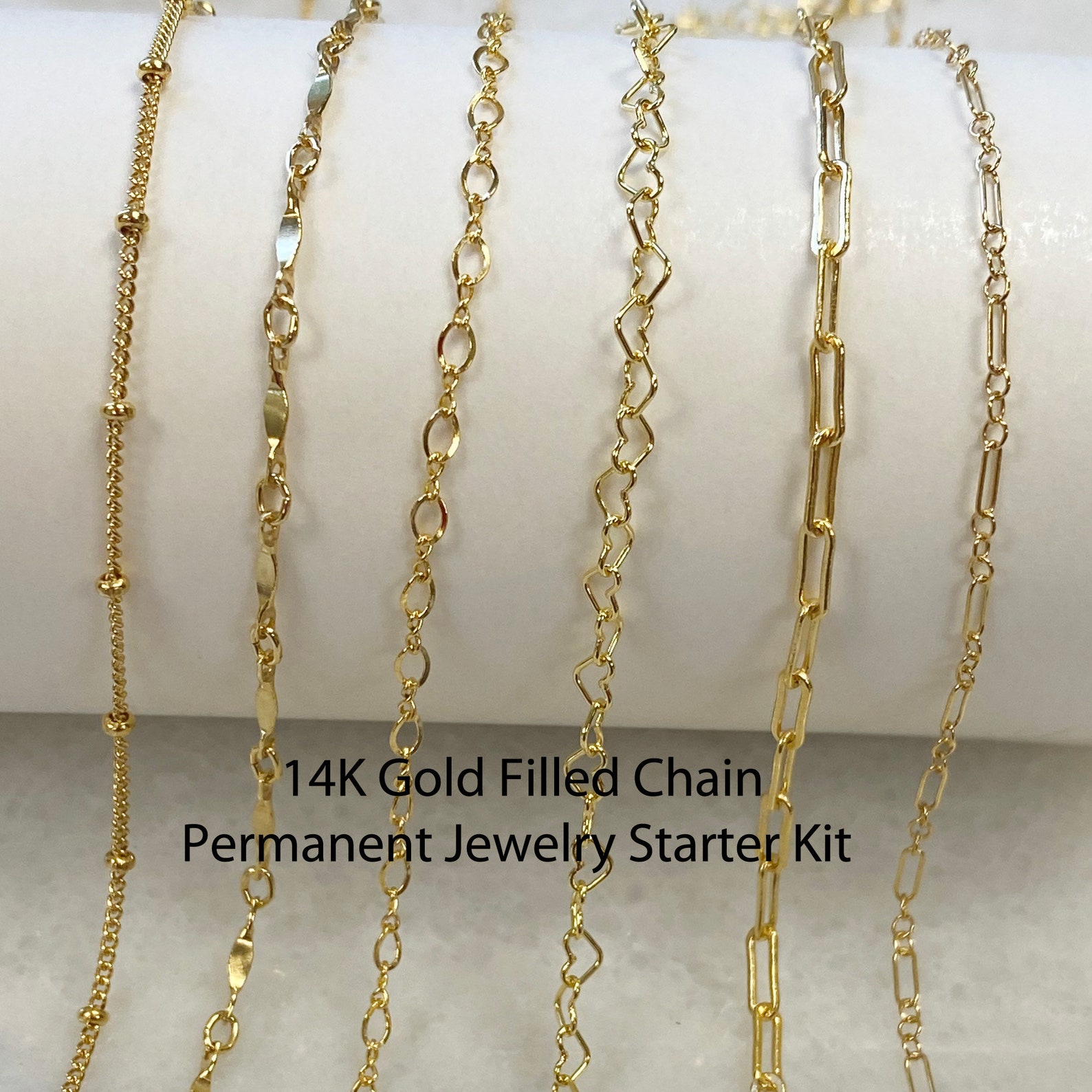 Permanent Jewelry Starter Kit-14k Gold Filled Chain Starter Package ...