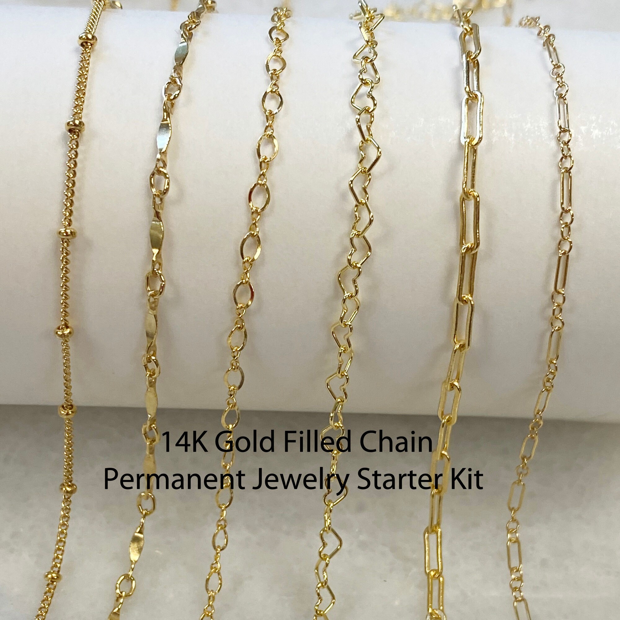 Permanent Jewelry Starter Kit-14k Gold Filled Chain Starter Package ...