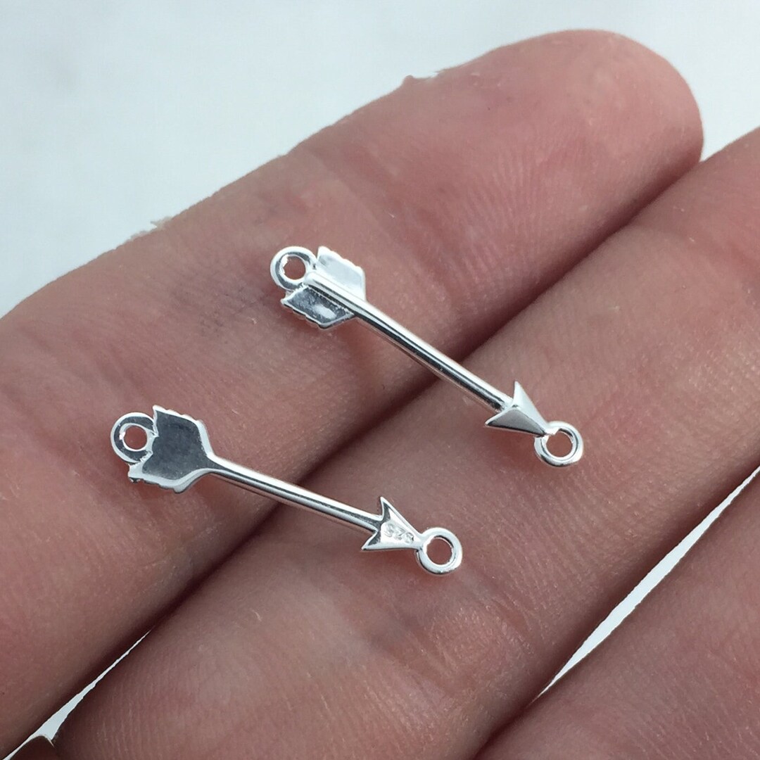 925 Sterling Silver Arrow Connector 15mm-arrow Connector-permanent ...