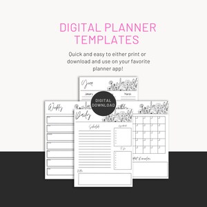 Printable Floral Planner-digital Download - Etsy
