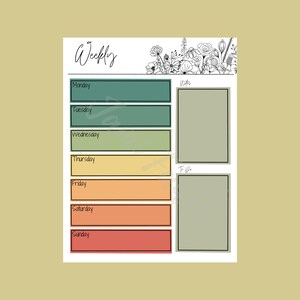 Digital Planner Templates-bold Desert Colored Floral - Etsy