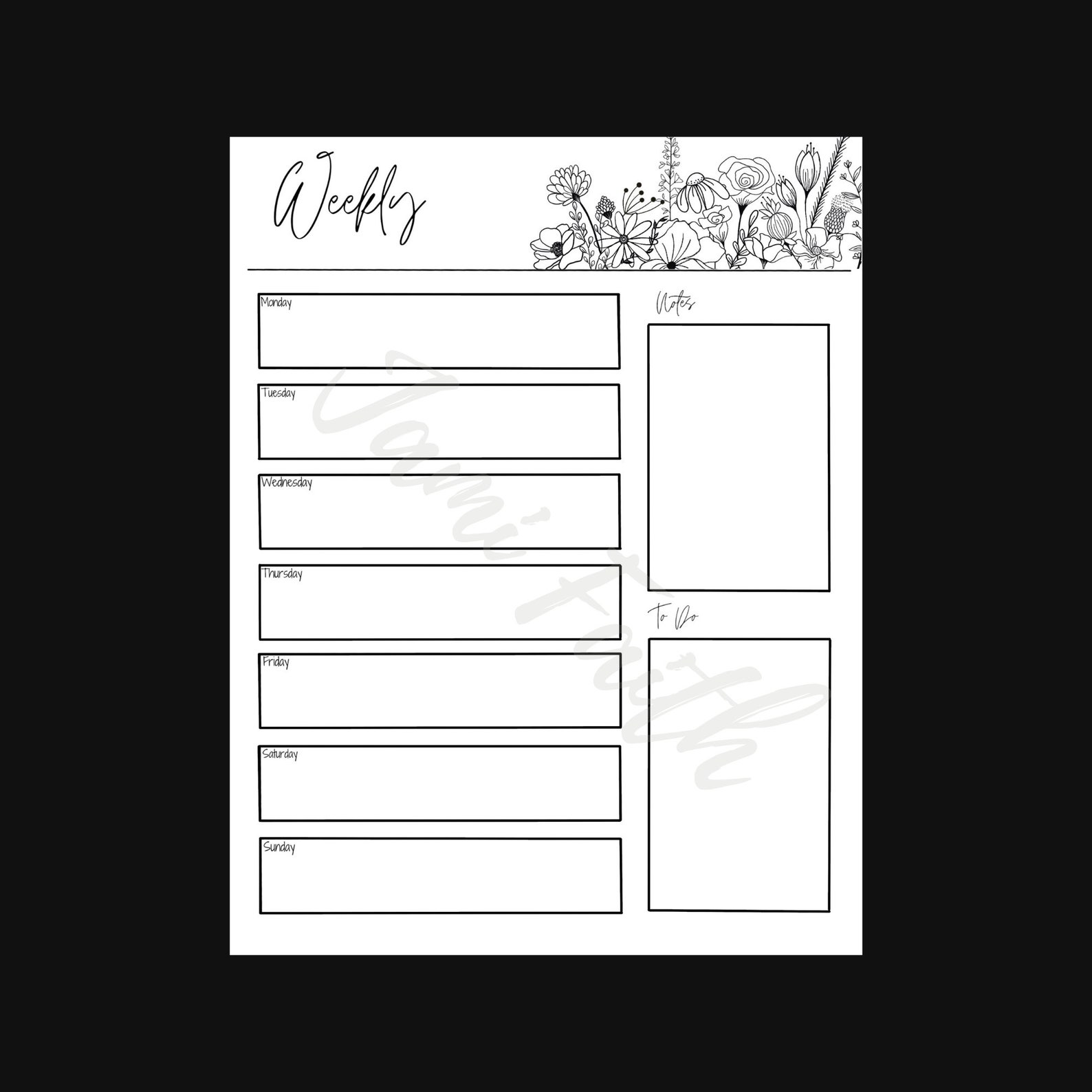 Printable Floral Planner-digital Download - Etsy