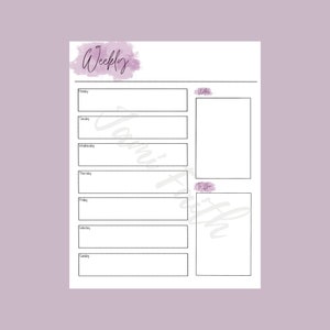 Printable Planner-purple Watercolor-digital Download - Etsy