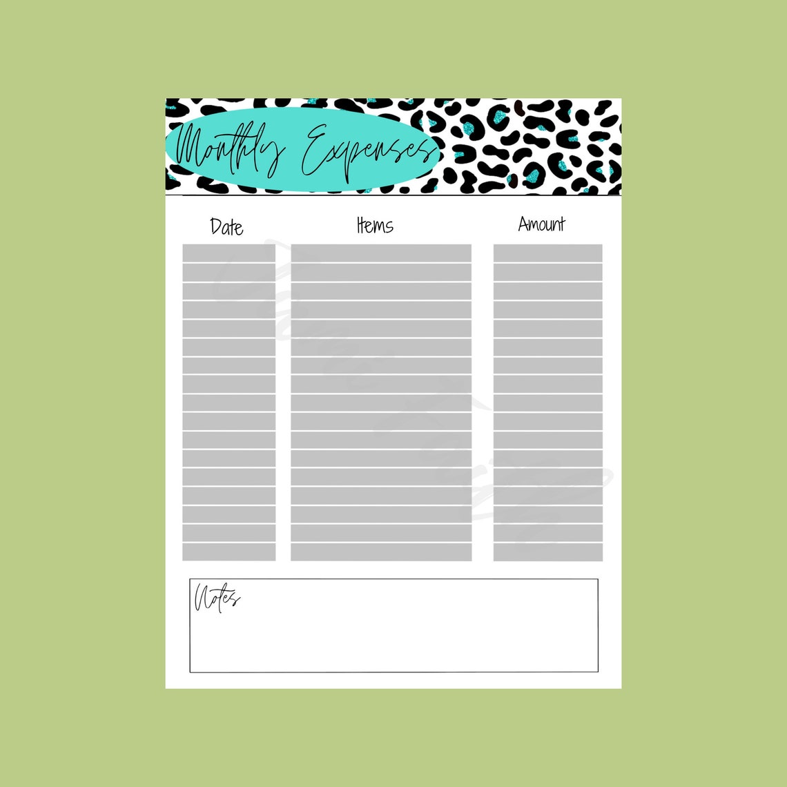 Cheetah Print Themed Budget Planners-instant Download - Etsy