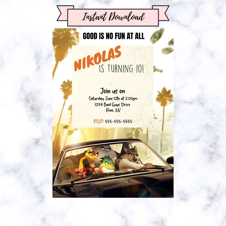 Bad Guys Birthday Invitation-instant Download - Etsy