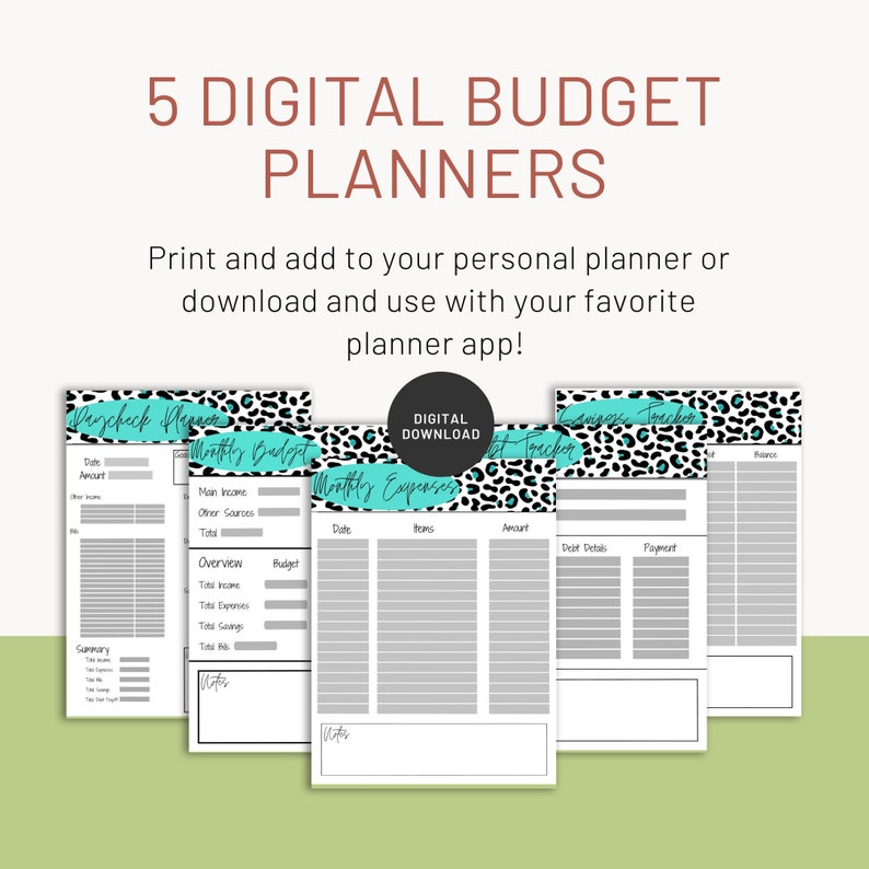 Cheetah Print Themed Budget Planners-instant Download - Etsy