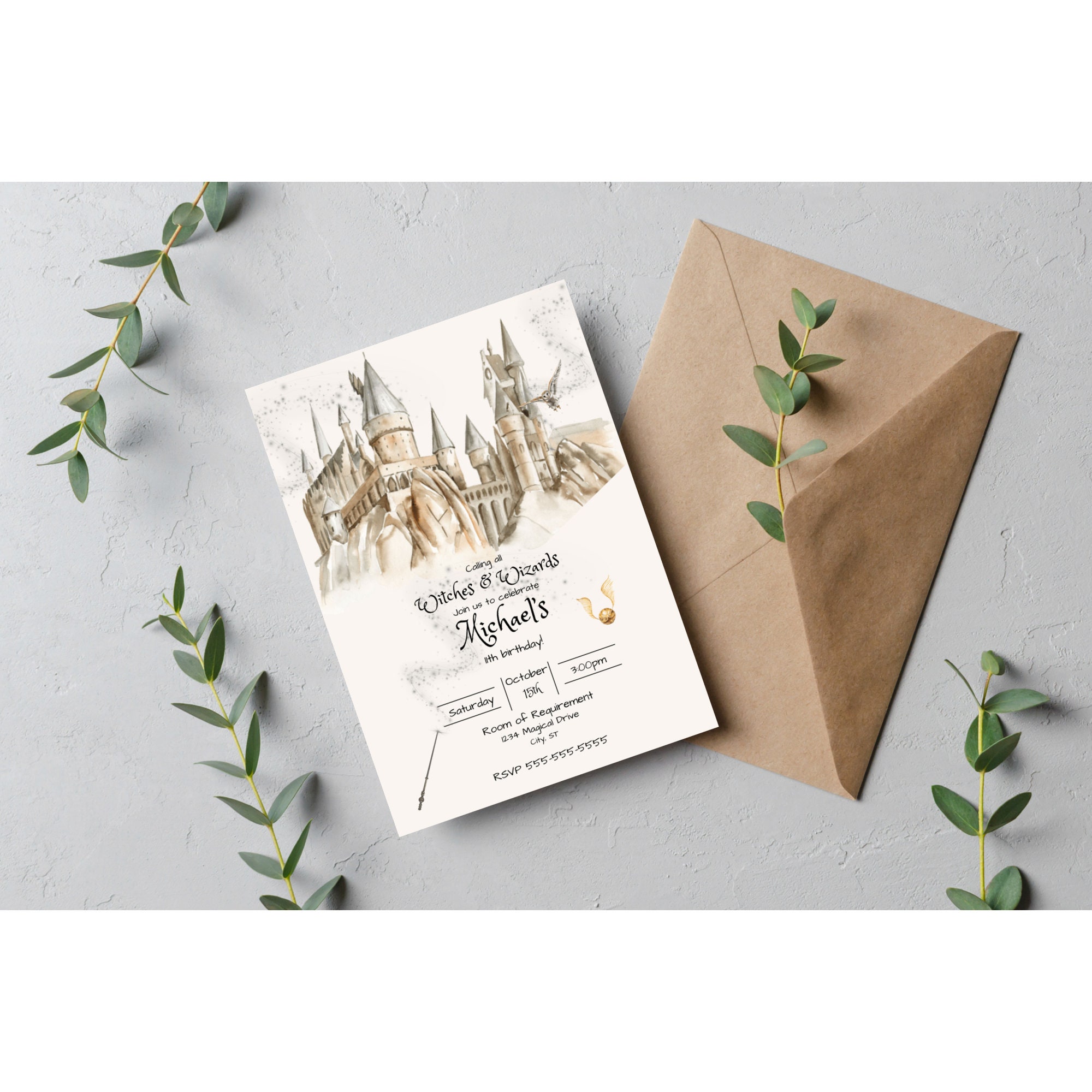 Hogwarts-harry Potter-wizard-birthday Invitation-instant Download - Etsy