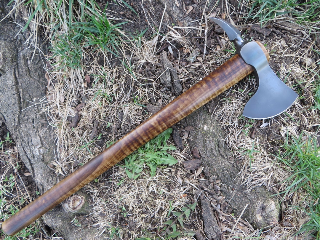 USA Hand Forged Spike Tomahawk Curly Maple Handle Shoulder - Etsy