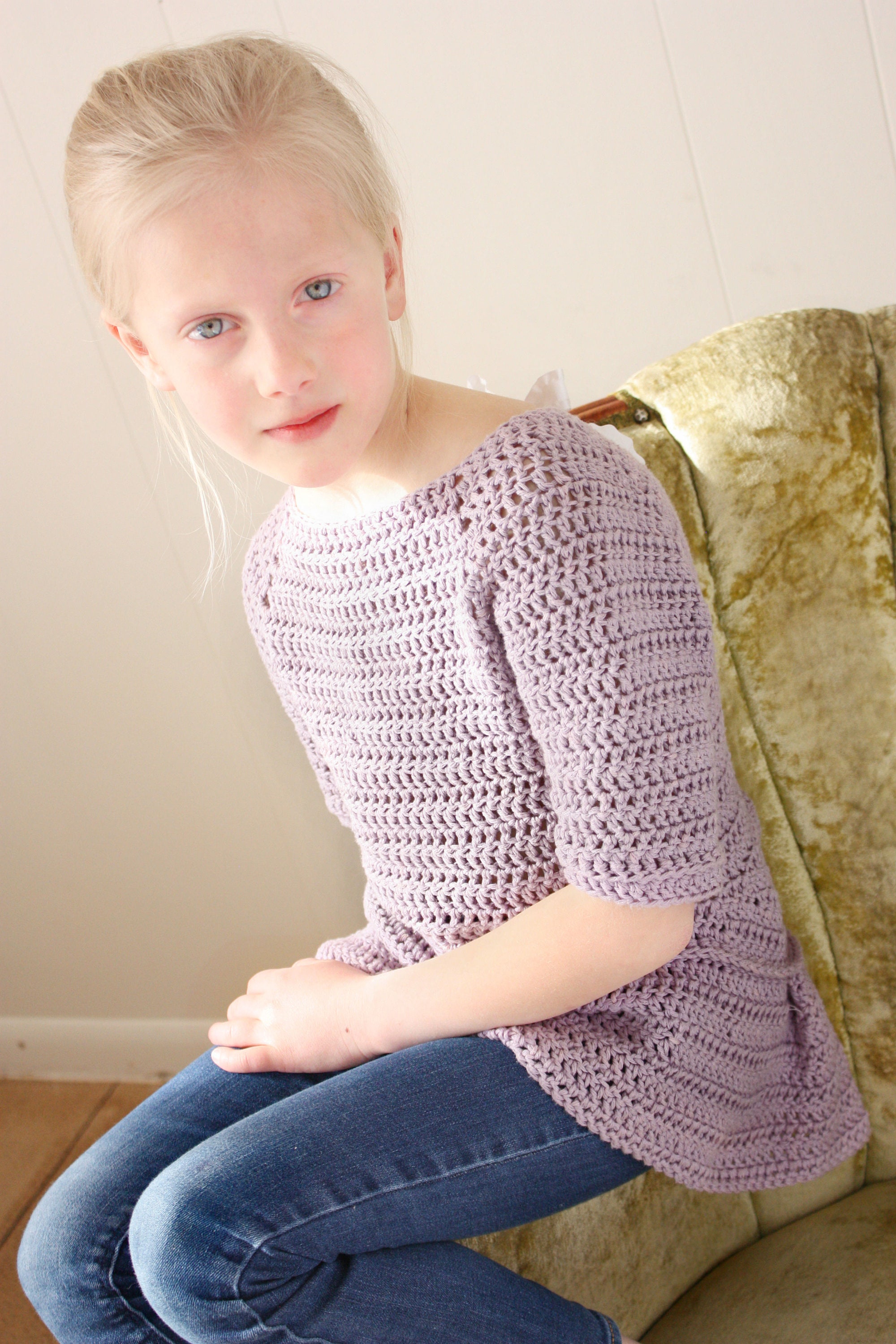 Crochet Sweater Pattern Girl Sweater Crochet Clothes Crochet Baby Janie ...
