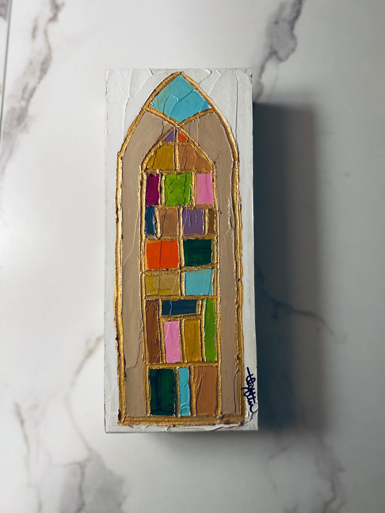 Church Mosaic Window Wood Block - Etsy