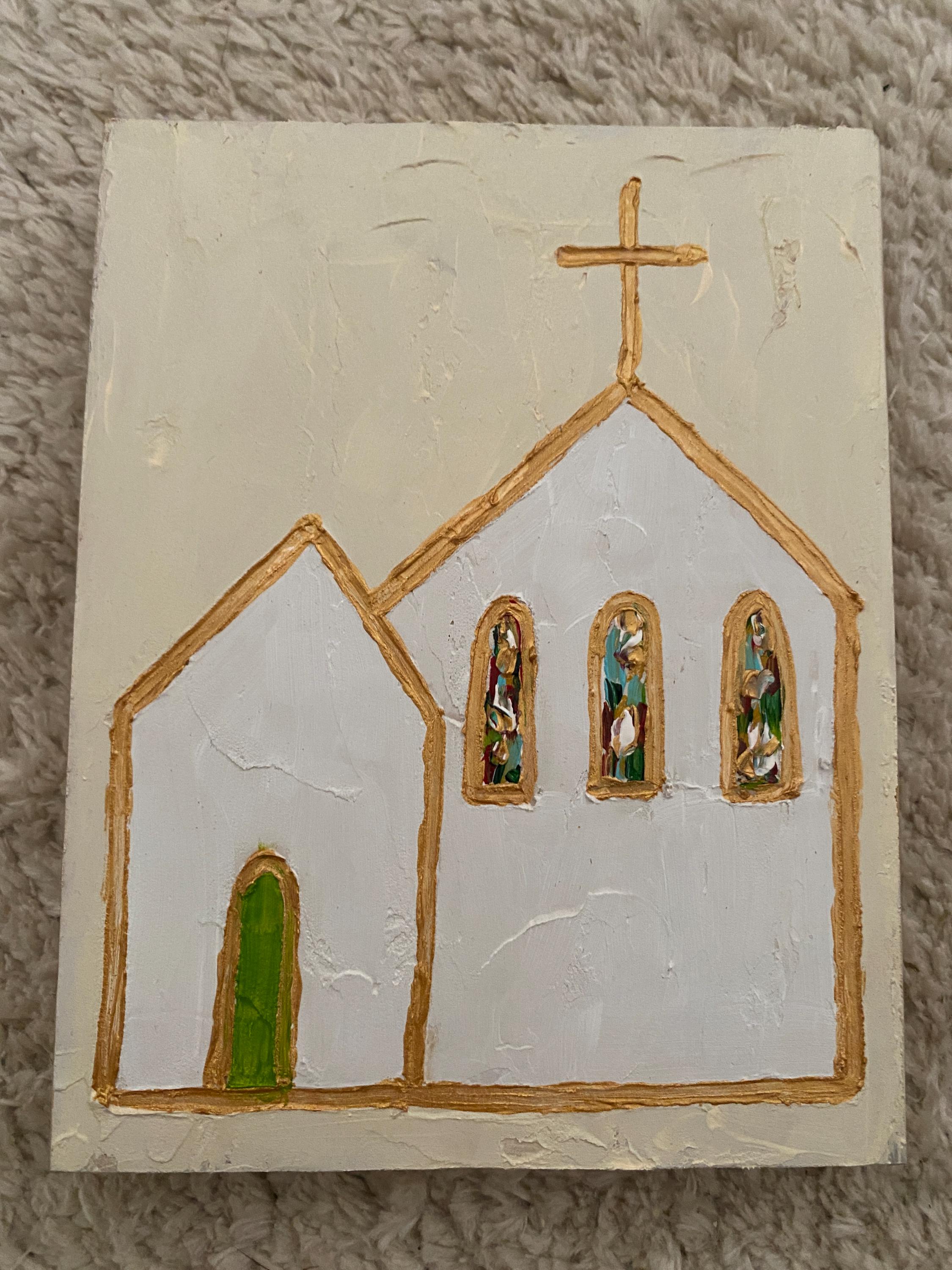 Church, Textured, Wood, Hand Paintedour - Etsy