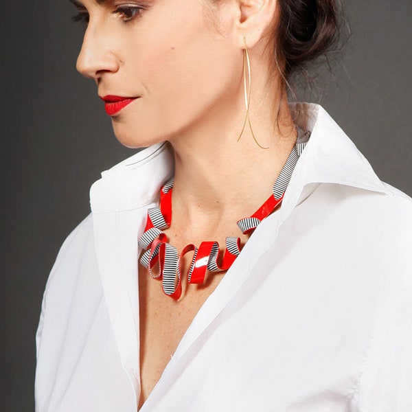 Red Statement Necklace - Etsy