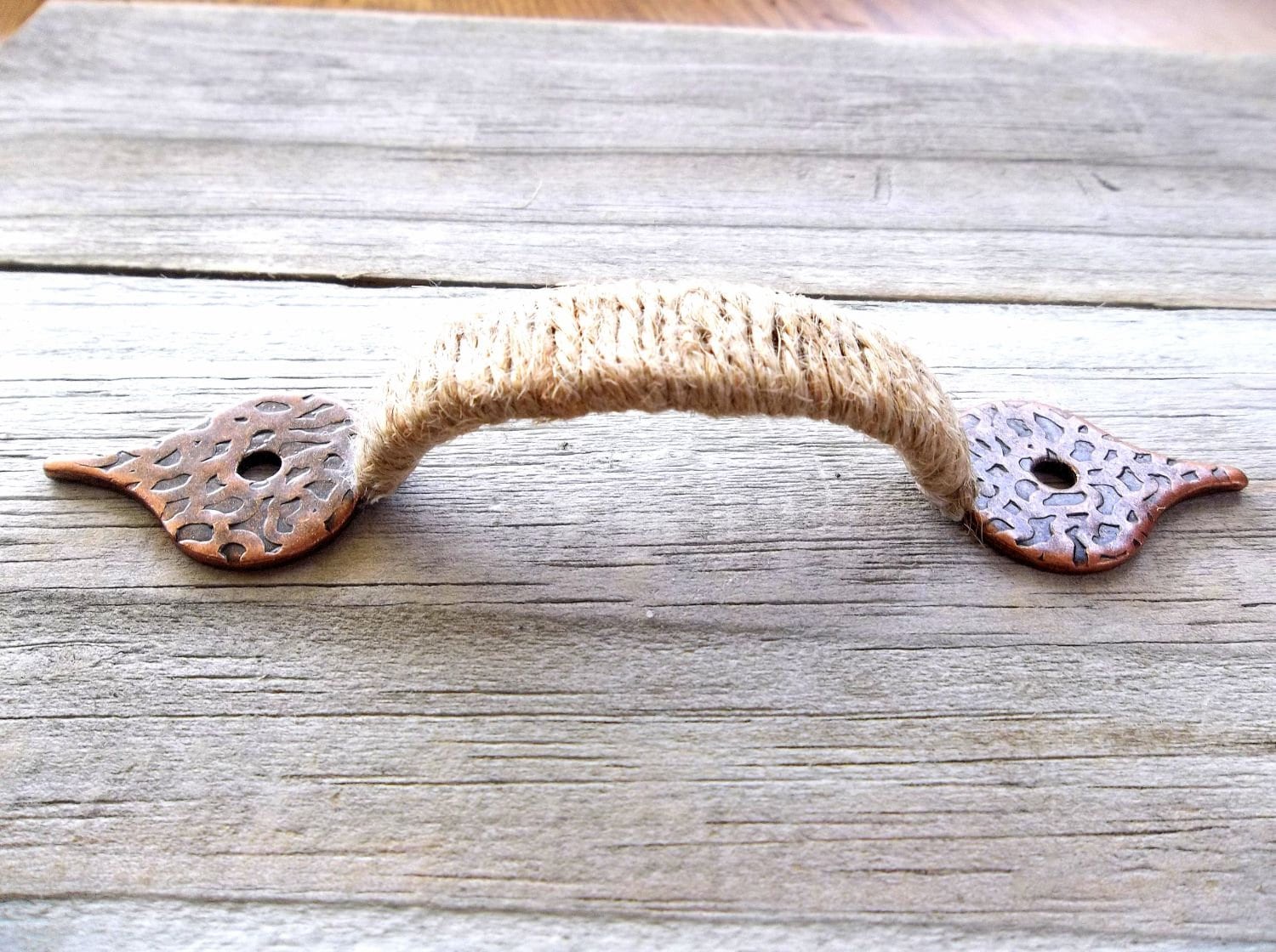 TWO Rustic Rope Cabinet Pulls Handles Copper Jute Handle Pull | Etsy
