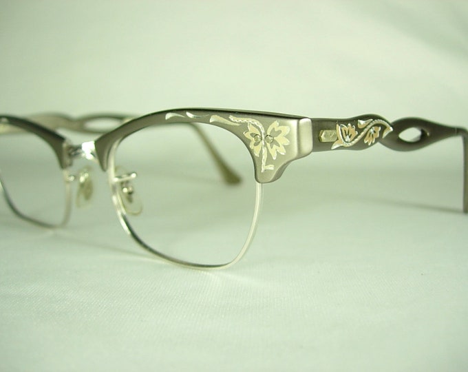 Victory Optical Cat Eye Light Slate Grey Eyeglass Frames New Old Stock ...