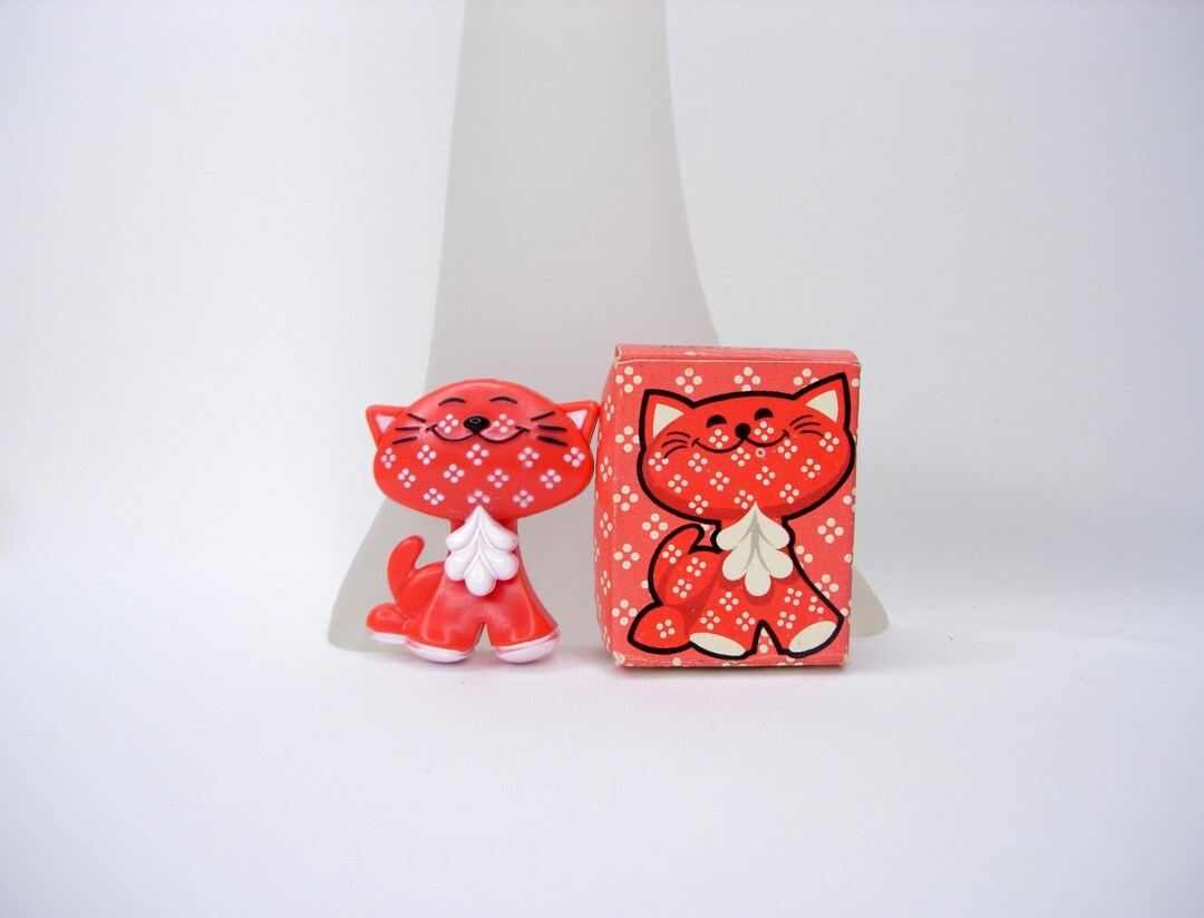 Vintage Avon 1973 Pin Pal Orange Calico Cat Fragrance Glace Plastic ...