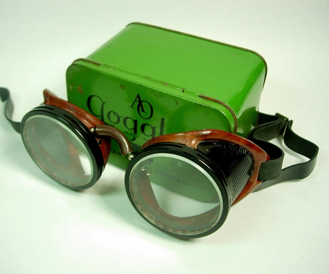 American Optical Goggles Vintage Steampunk Motorcycle Safety Eyeglasses ...