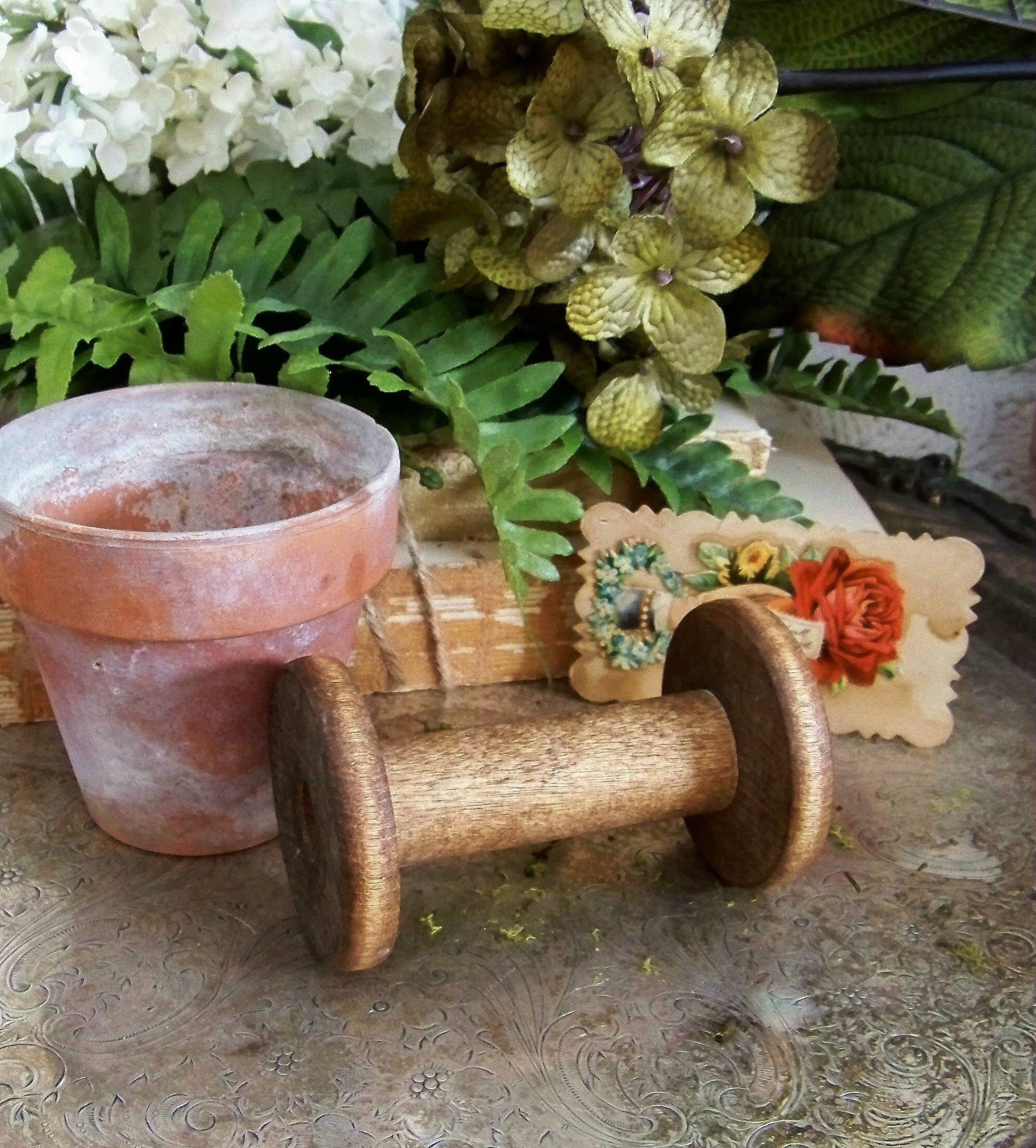 SET OF 3 Wooden Spools, Vintage Silk Spool Replicas, Craft Organization ...