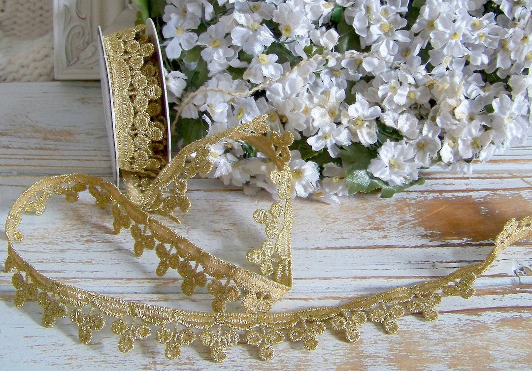 Metallic Gold Ribbon, Flat Gold Ribbon, Gold Ribbons, Narrow Metallic ...