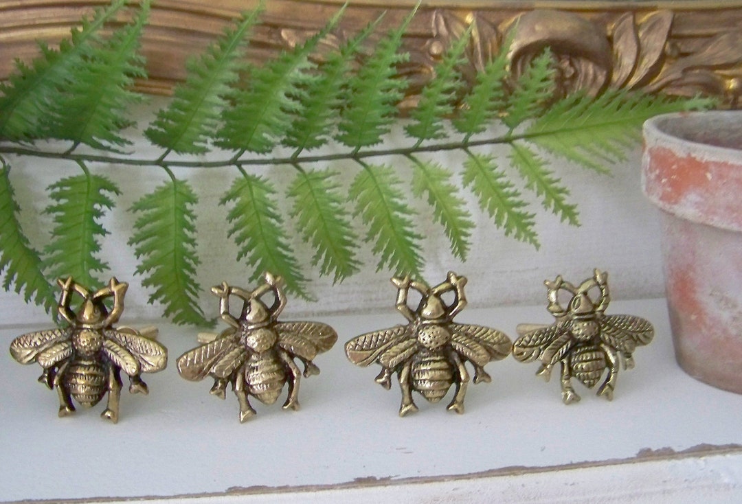 Set of 4 French-style Bee Knobs, Bee Knobs, Furniture Knobs, Knobs ...