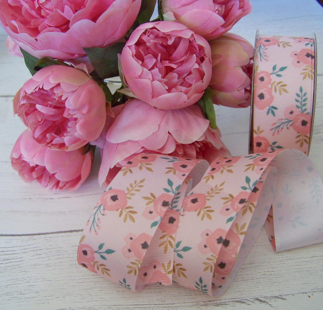 Shabby Chic Floral Ribbon, Rose Ribbon, Romantic Ribbon, Feminine ...