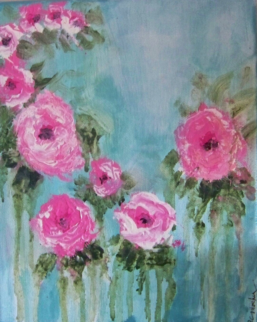 Coastal Grandma Roses Painting, Coastal Paintings, Coastal Grandmother ...