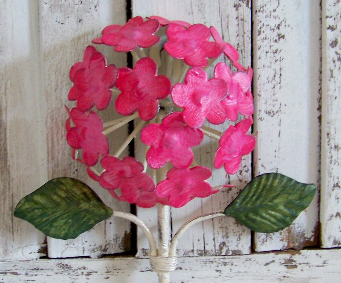 Metal Hydrangea Hook Hydrangea Hook Home Decor Hooks Shabby Etsy