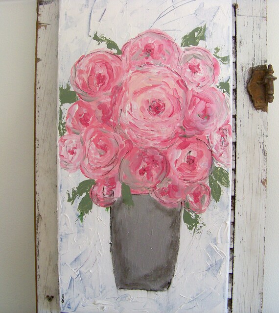 Lavish Roses Painting Original Paintings Shabby Chic - Etsy