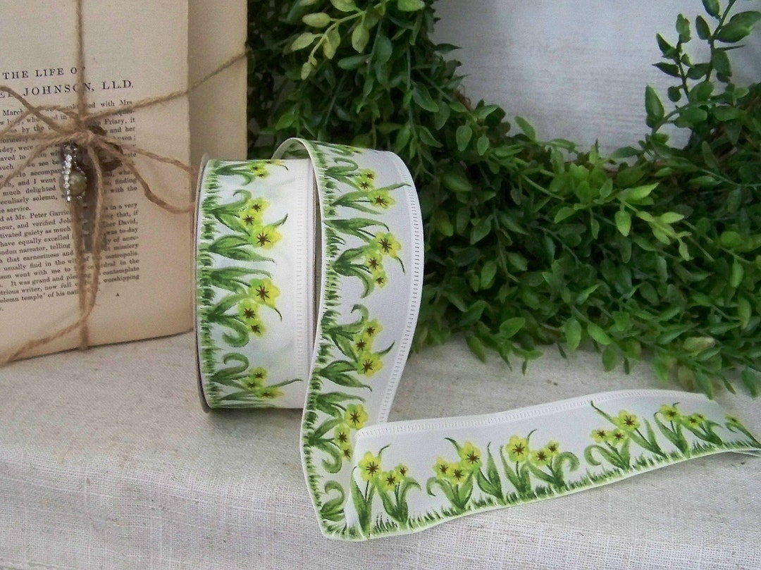 Floral Ribbon, Summer Ribbons, Flat Ribbon, Flower Ribbon, Shabby Chic ...