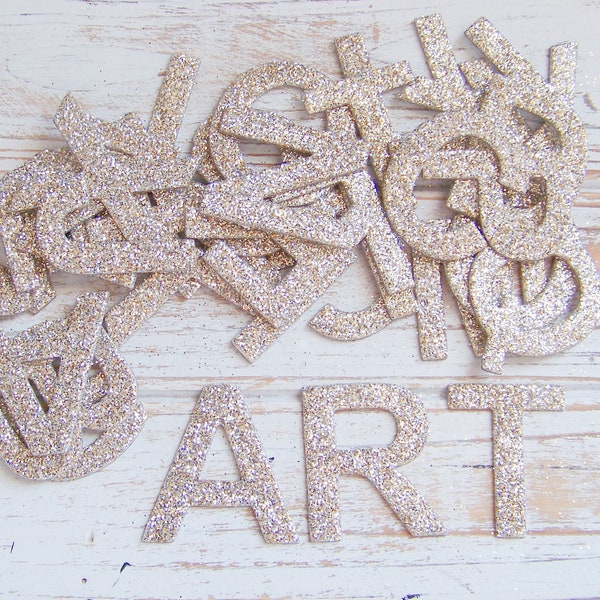 Silver Glitter Alphabet Stickers - Etsy